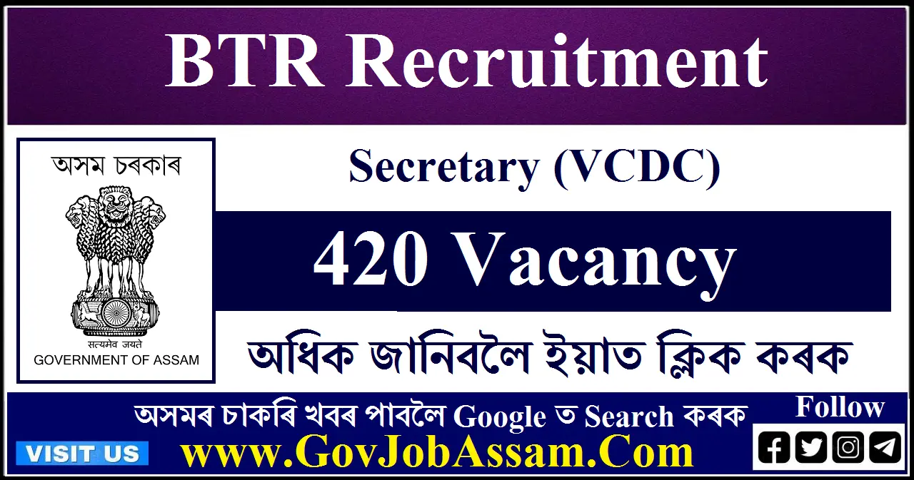 BTR Recruitment 2025 – 420 VCDC Secretary Vacancy, Apply Now ...