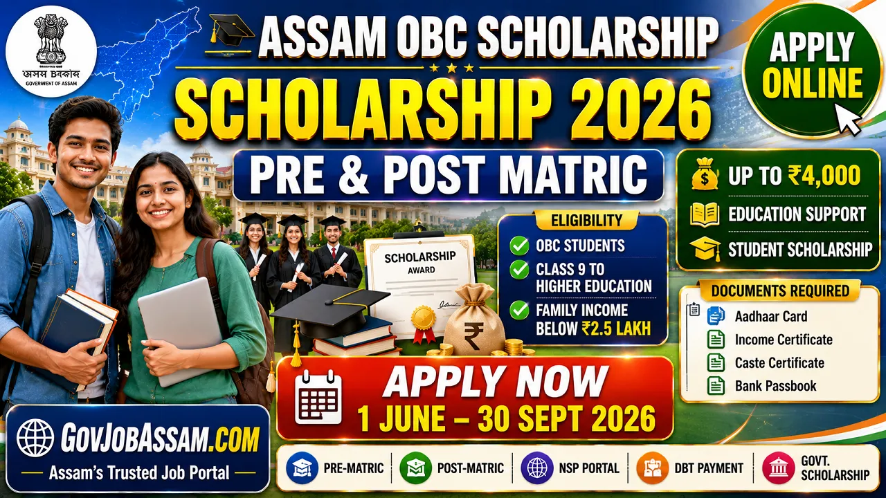 Assam OBC Scholarship 2026 – Eligibility Criteria & Application Form ...